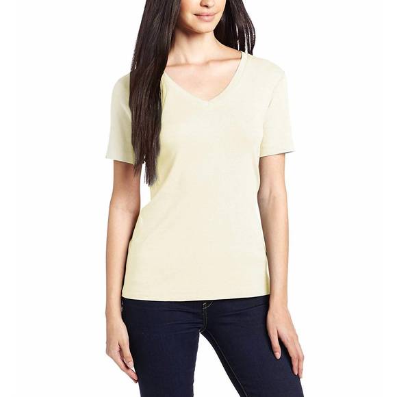 Three Dots | Tops | New Three Dots Short Sleeve Midv Neck Tee In Off ...